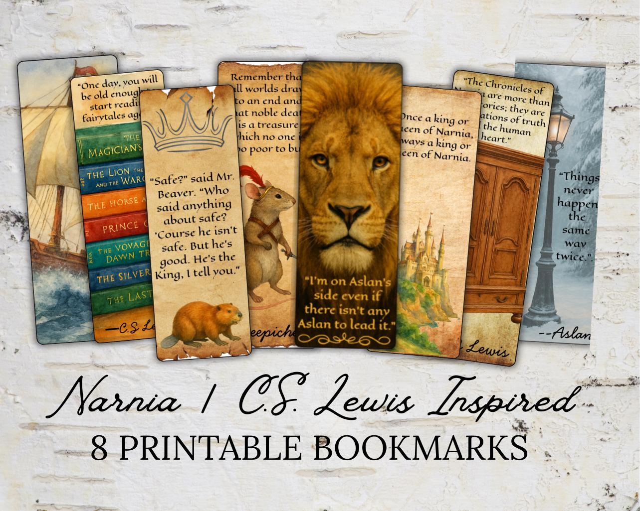 Narnia Inspired Printable Bookmarks – C.S. Lewis Quotes | Fantasy Book ...