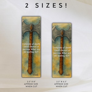 Lord of the Rings Inspired Bookmarks – Printable Digital Download, LOTR ...
