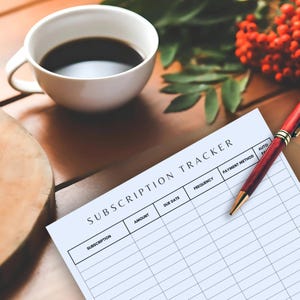Subscription Tracker – Printable Budget Organizer | Bill Payment ...