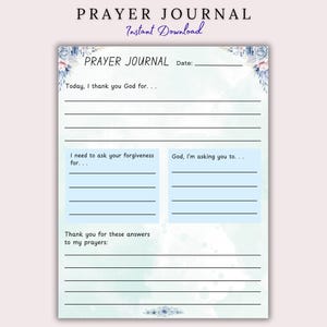 Prayer Journal Printables, 4 Designs Included. Faith-based PDF, Morning ...