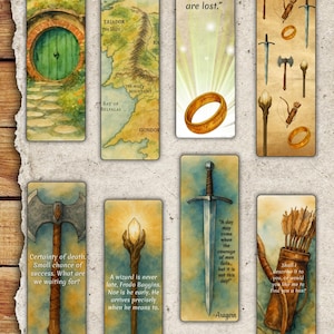 Lord of the Rings Inspired Bookmarks – Printable Digital Download, LOTR ...