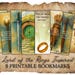 Lord of the Rings Inspired Bookmarks – Printable Digital Download, LOTR ...