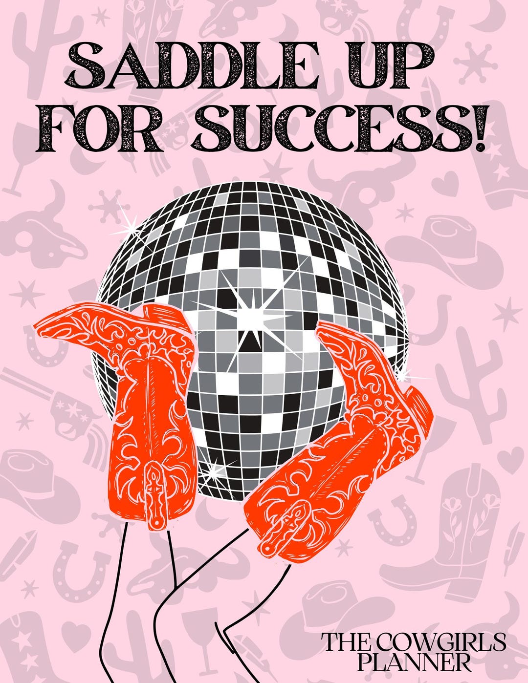 Cowgirl Planner Printable | Western Disco Cowgirl Digital | Horse Show ...