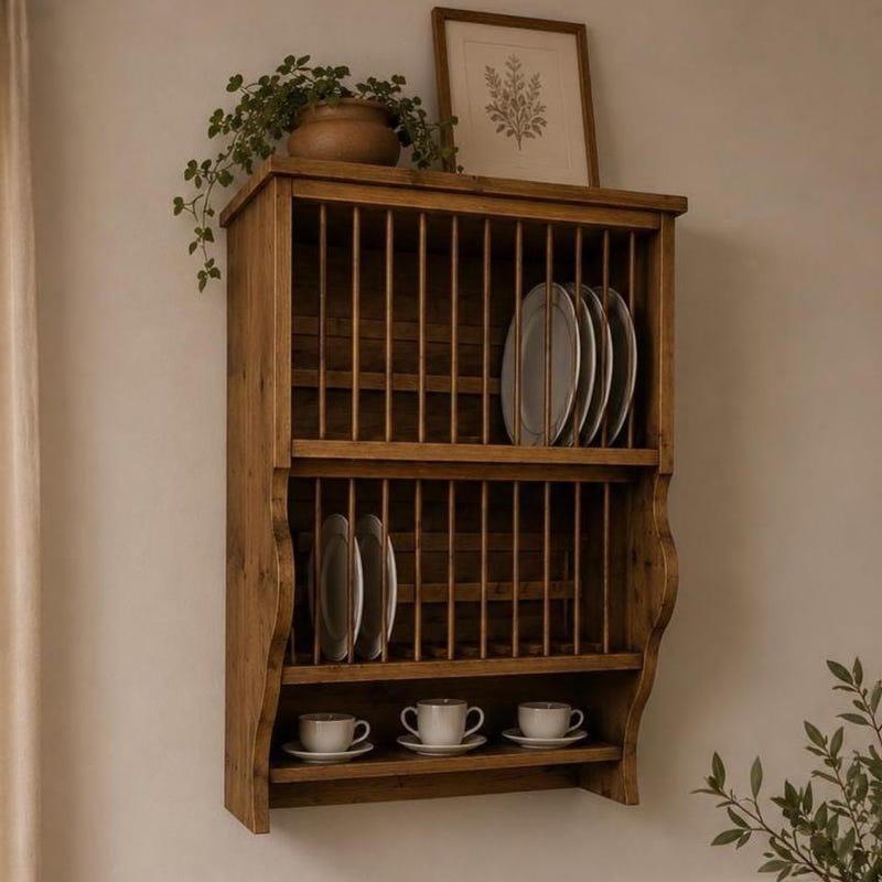 Kitchen Plate Wall Mounted Rack - Etsy