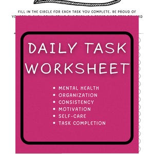 Quirky Daily Task Completion Worksheet - Etsy