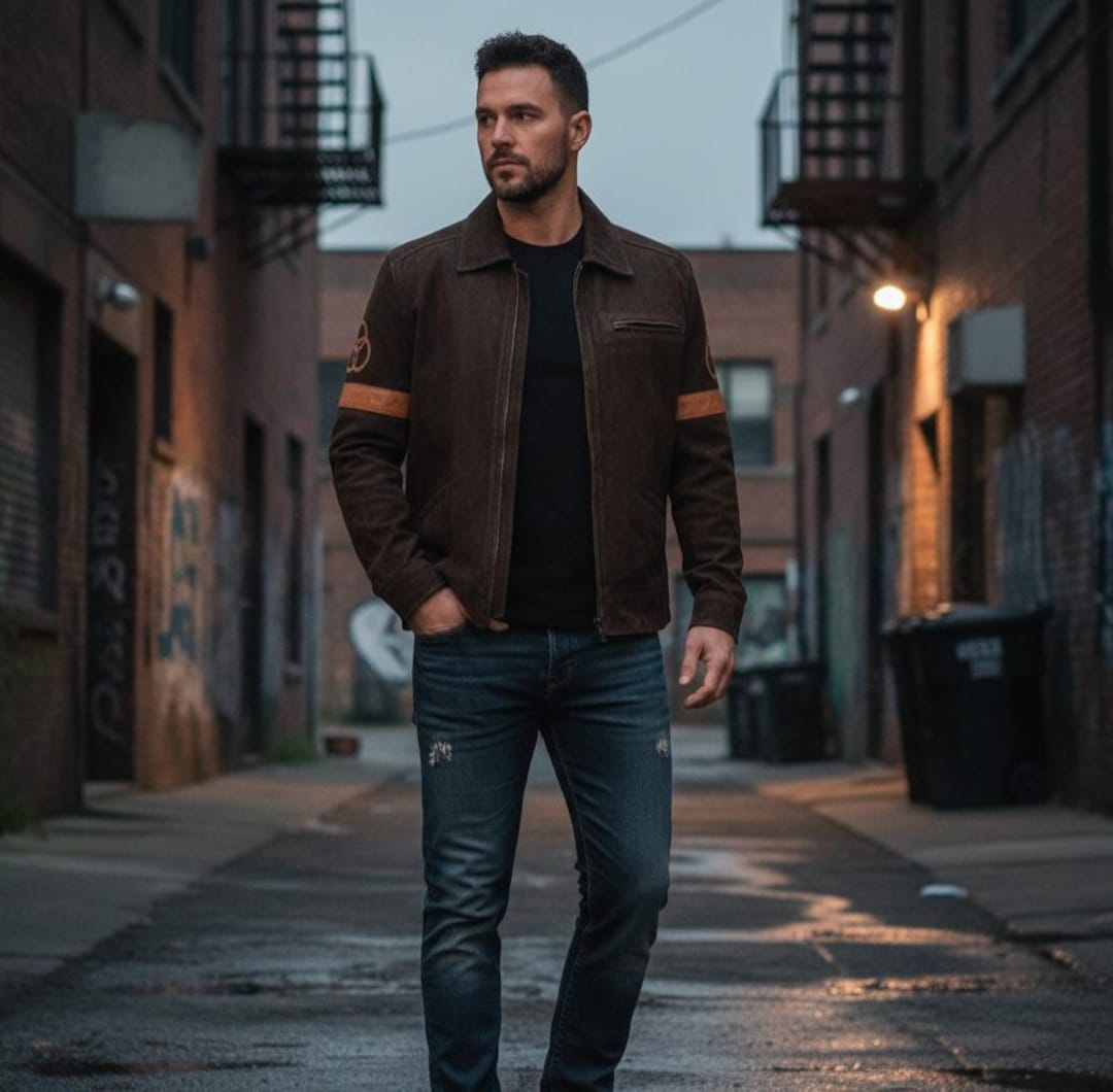 Rick Grimes Cosplay Jacket – the WD Costume Leather Coat | Brown Suede ...