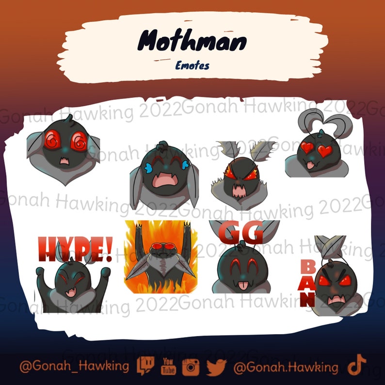 Mothman Emotes Chibi Emotes Cute Emotes Custom Emotes by | Etsy Canada