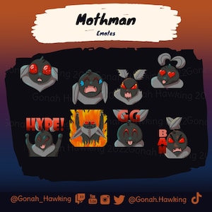 Mothman Emotes - Chibi Emotes - Cute Emotes - Custom Emotes by Gonah ...