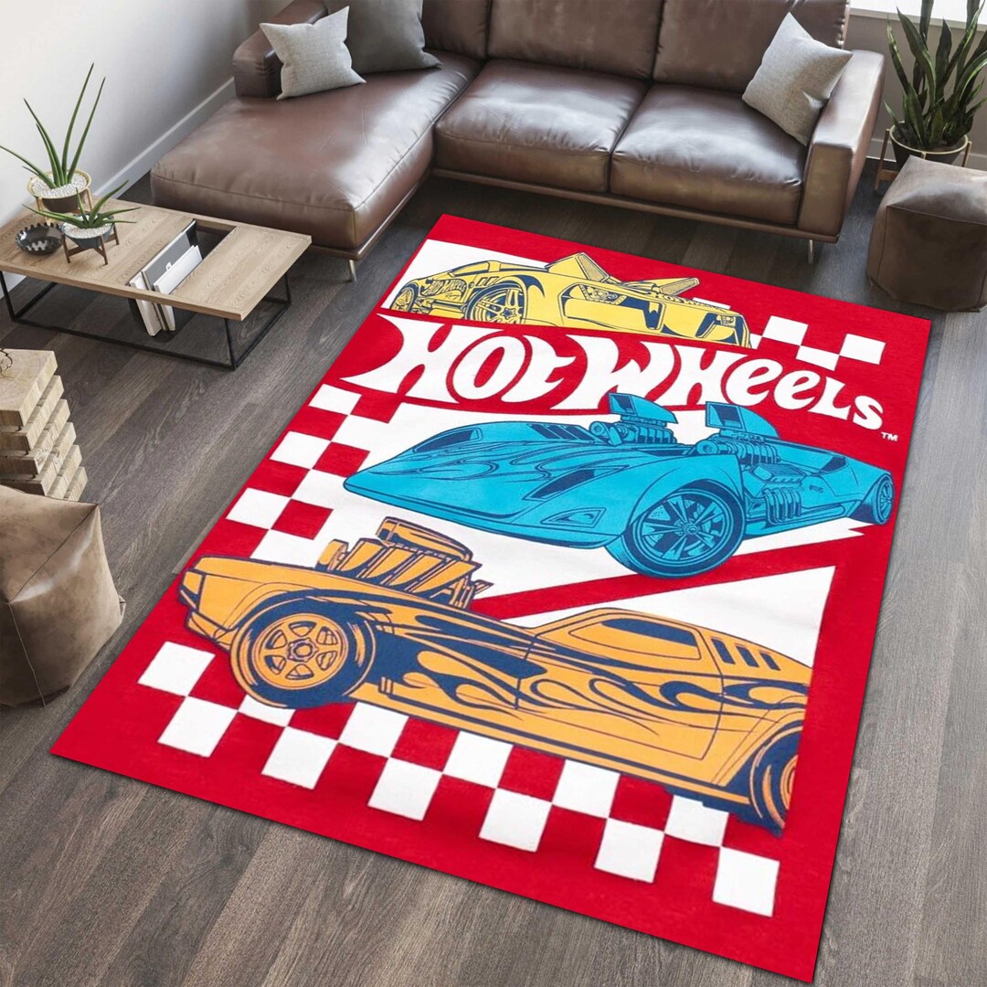 Hot Wheels Rug, Saloon Rug, Teen Room Rug, Car Rug, Area Rug, Living ...