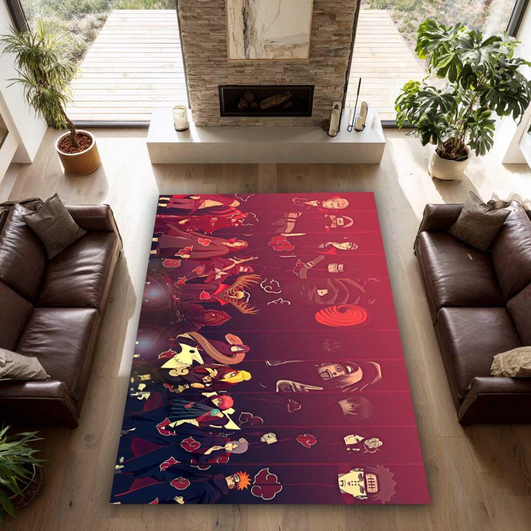 Akatsuki Naruto Rug – Dark Anime Villains Carpet, Japanese Ninja Team ...