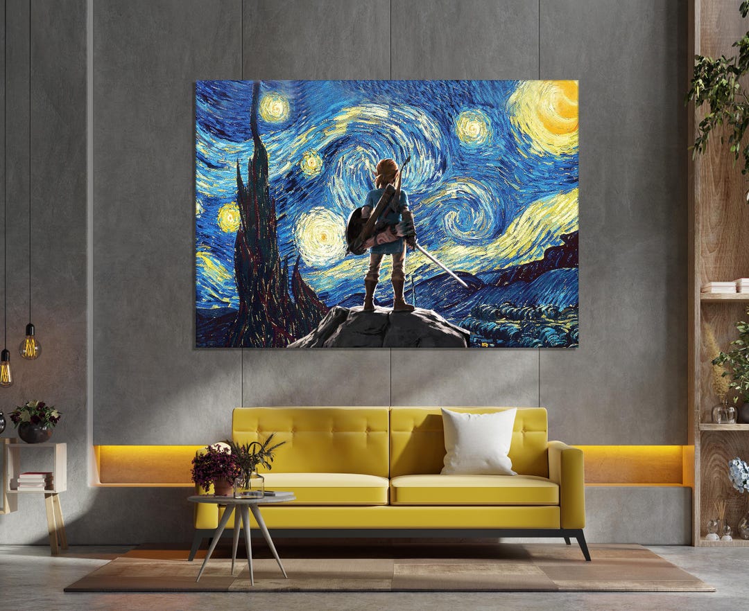 The Legend of Zelda Canvas Print, Legend of Zelda Starry Night Style ...