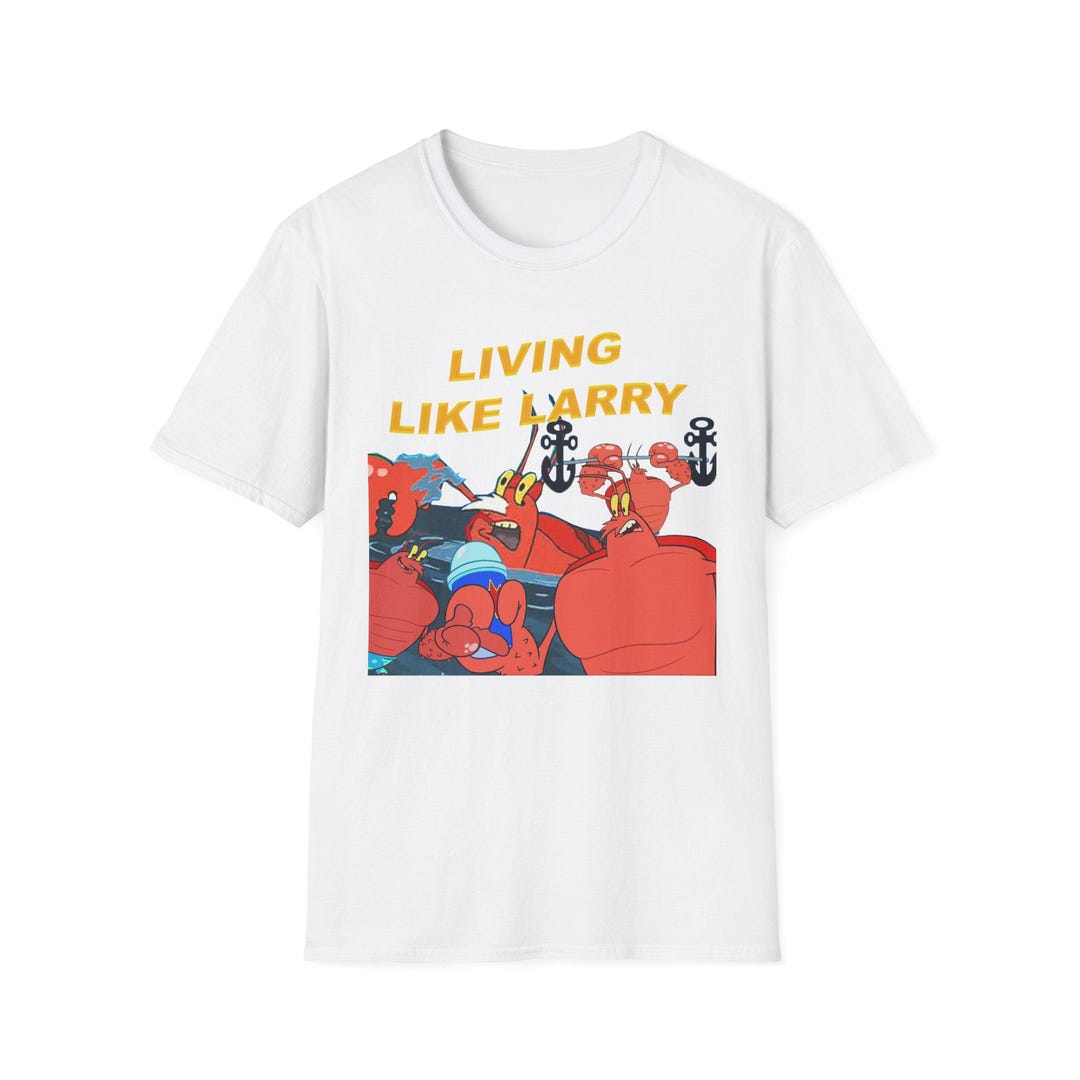 Living Like Larry T-shirt | Cartoon Lobster Beach Montage - Etsy