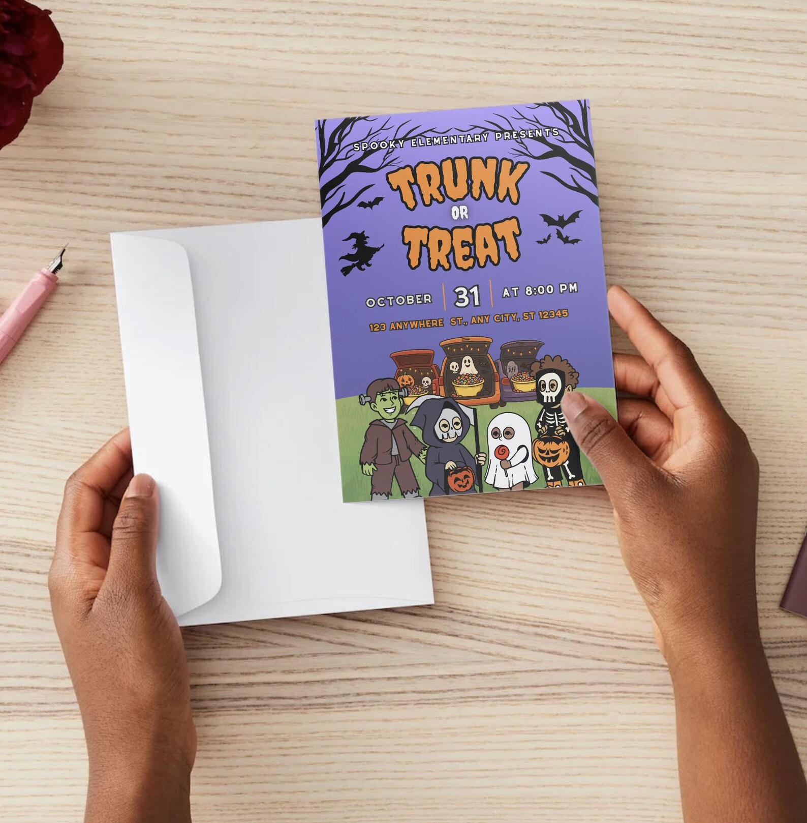 Trunk-or-treat Halloween Flyer Template (editable in Canva) - Etsy