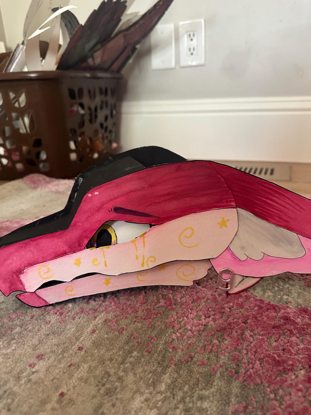 Stawberry Lemonade Themed Paper Dragon Puppet With Moving Eye and Fully ...