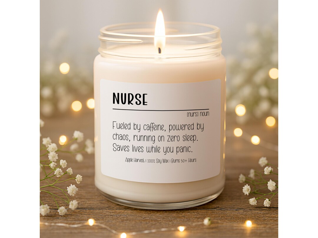 Nurse Definition Candle, Funny Nurse Gift, RN Candle, Night Shift ...