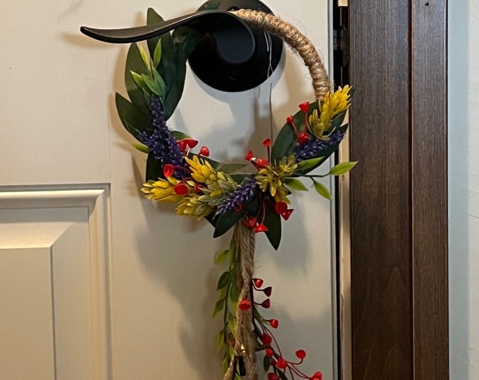 Door Knob Hanger Rag Fabric Tassel Floral Doorknob Hanger-farmhouse ...