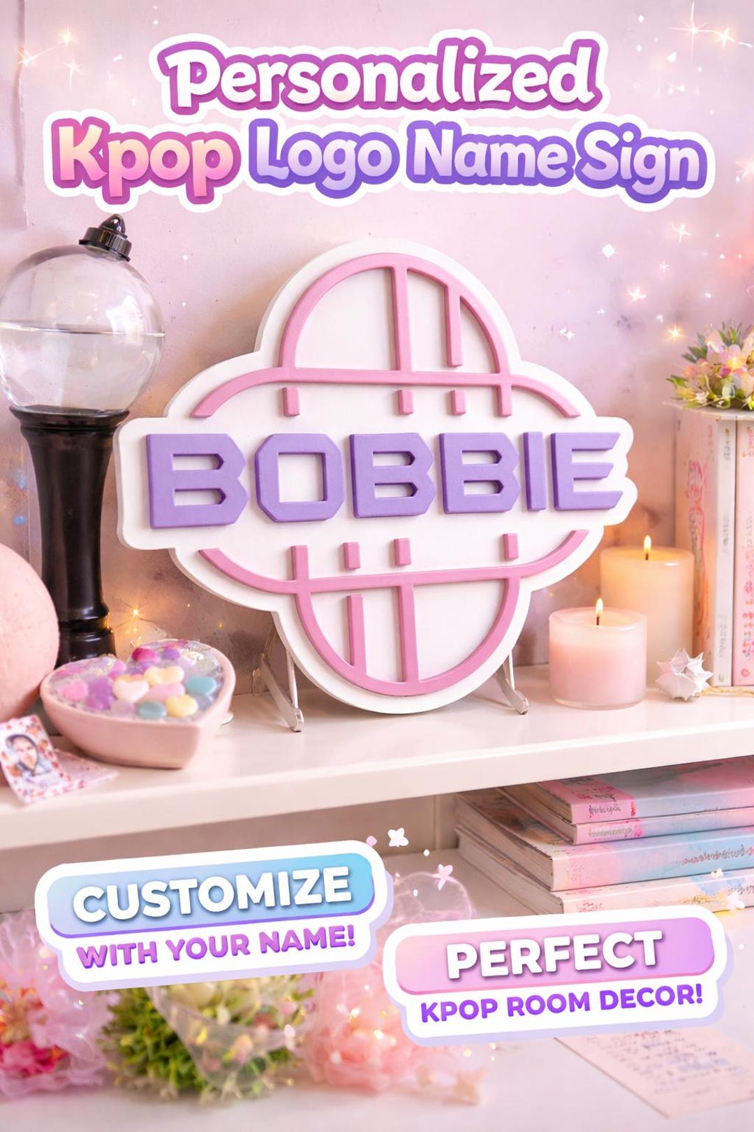 Personalized Kpop Sign/ Wall Art / Shelf Decor - Etsy
