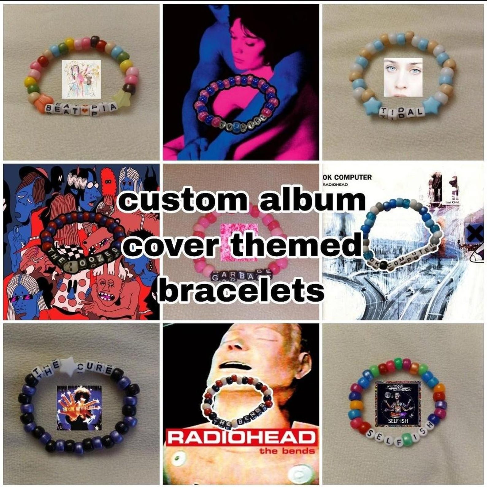 Handmade Custom Album Cover Themed Kandi Single Bracelets - Etsy