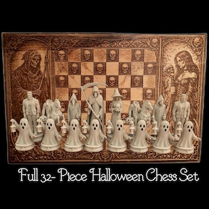 Large Halloween Chess Set - Etsy