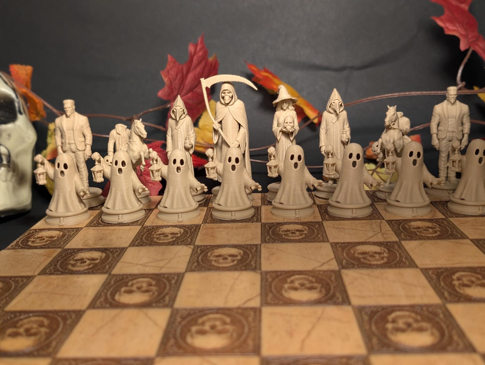 Large Halloween Chess Set - Etsy