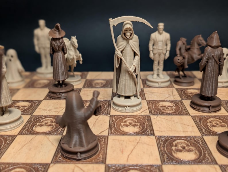 Large Halloween Chess Set - Etsy
