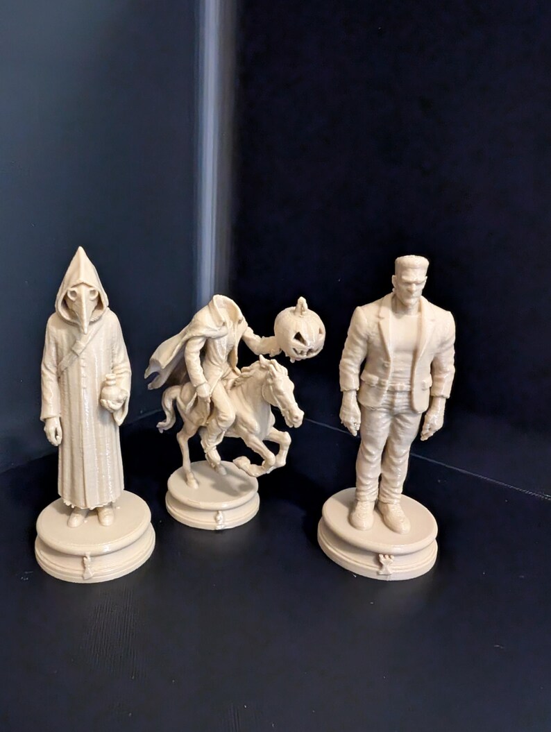 Halloween Chess Set – 3D Printed Gothic Figures, Spooky Theme (no Board ...