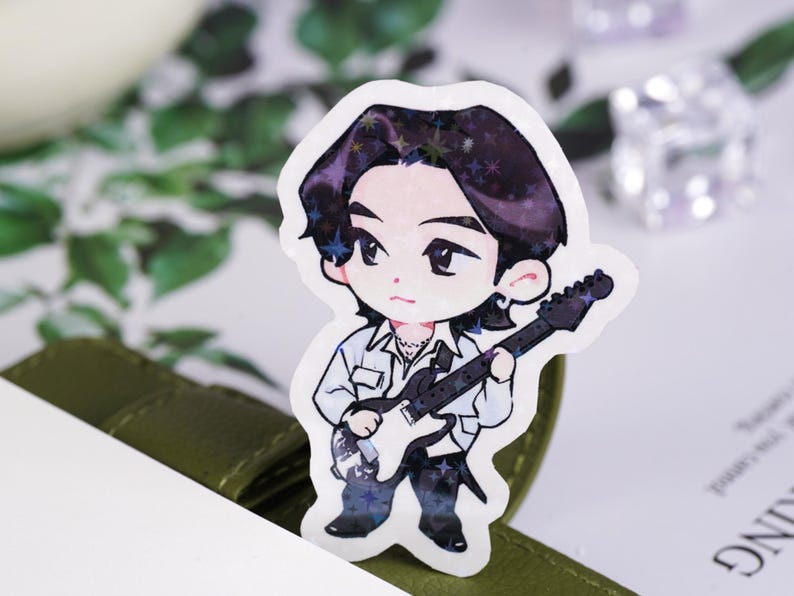 BTS Glitter Waterproof Sticker Set | 7 Chibi K-pop Members Vinyl Decals ...