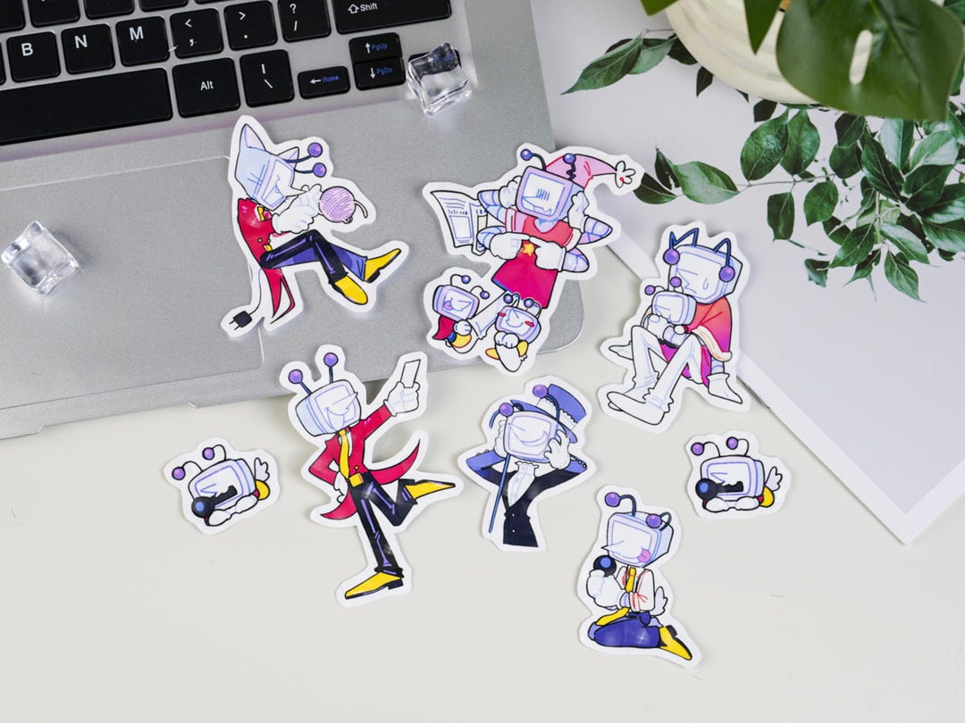 Deltarune Tenna Waterproof Cat-eye Sticker Set - Holographic Daily Life ...