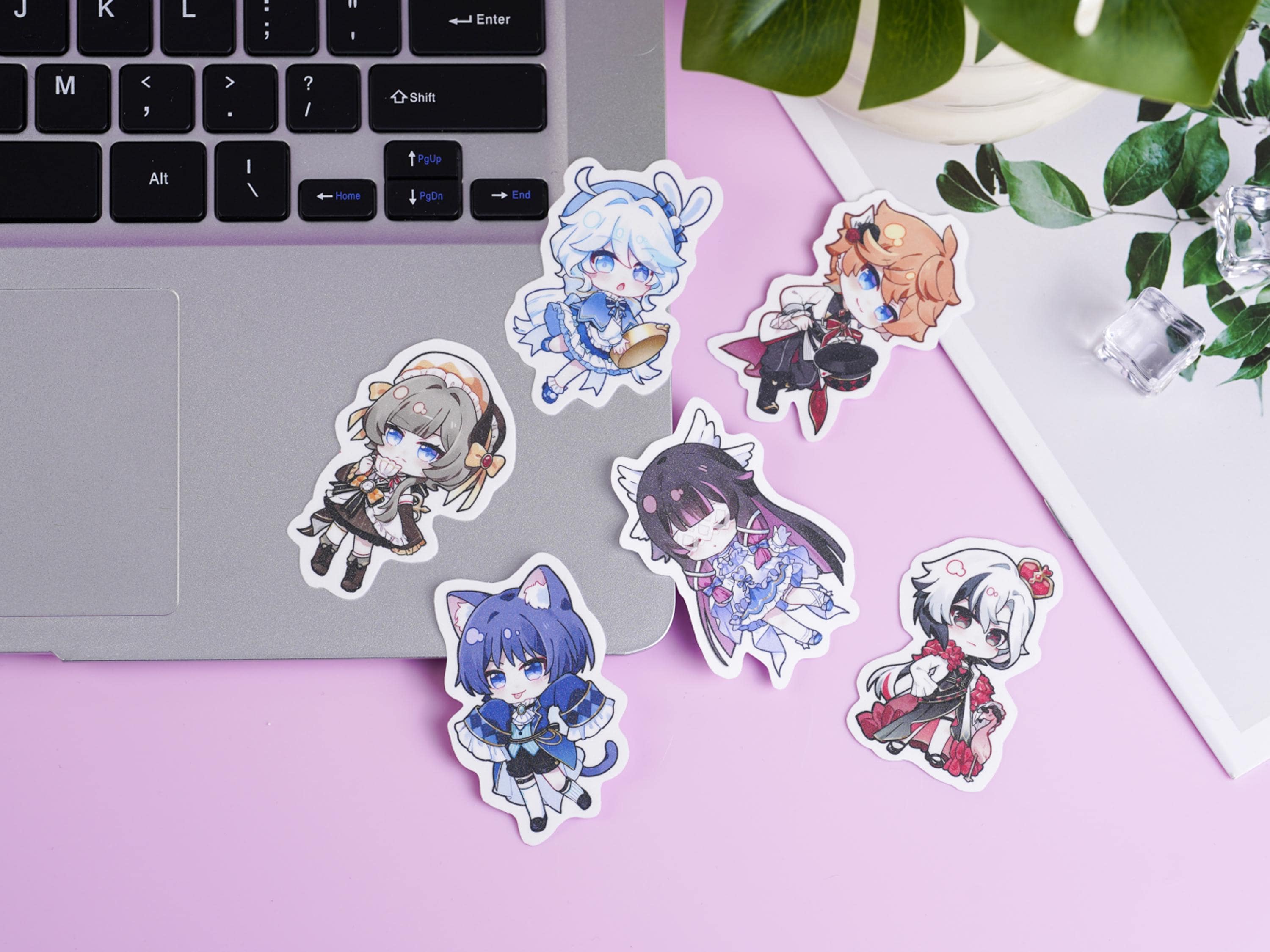 Genshin Impact Waterproof Sticker Set - Furina Scaramouche Columbina ...