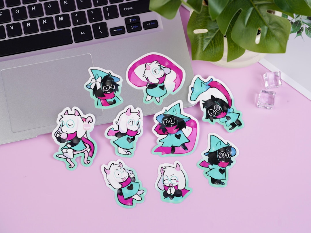Deltarune Ralsei Waterproof Sticker Set - Chibi Character Decals for Laptops, Water Bottles ...