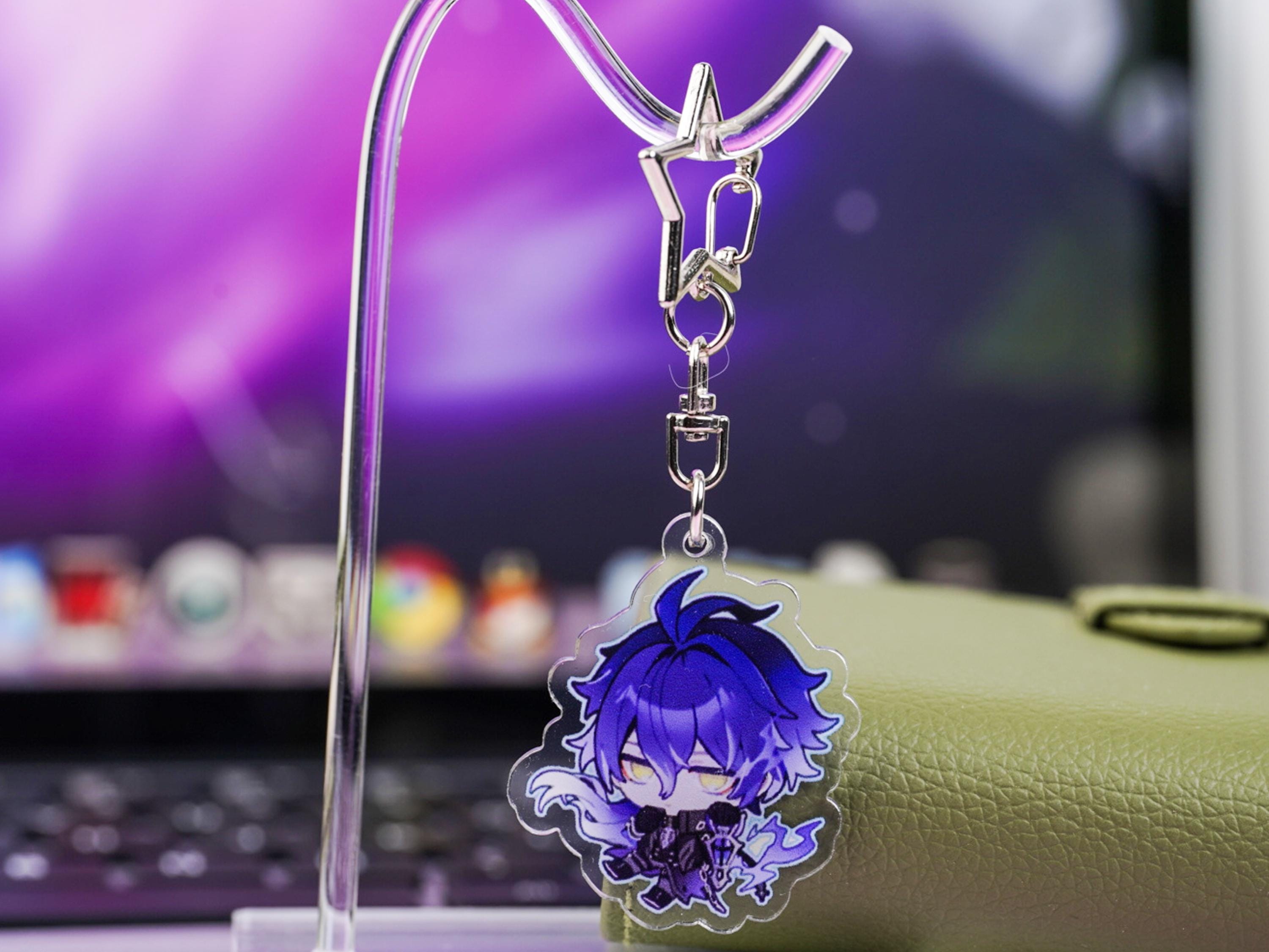 Genshin Impact Flins Chibi Acrylic Keychain Set - Star Clasp Keyrings ...
