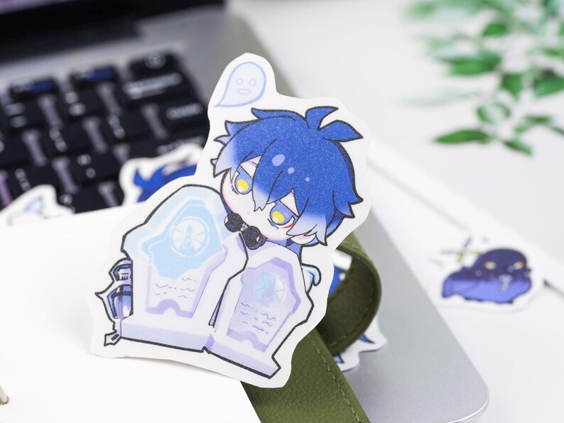 Genshin Impact Flins Waterproof Thick Sticker Set - Chibi Character ...