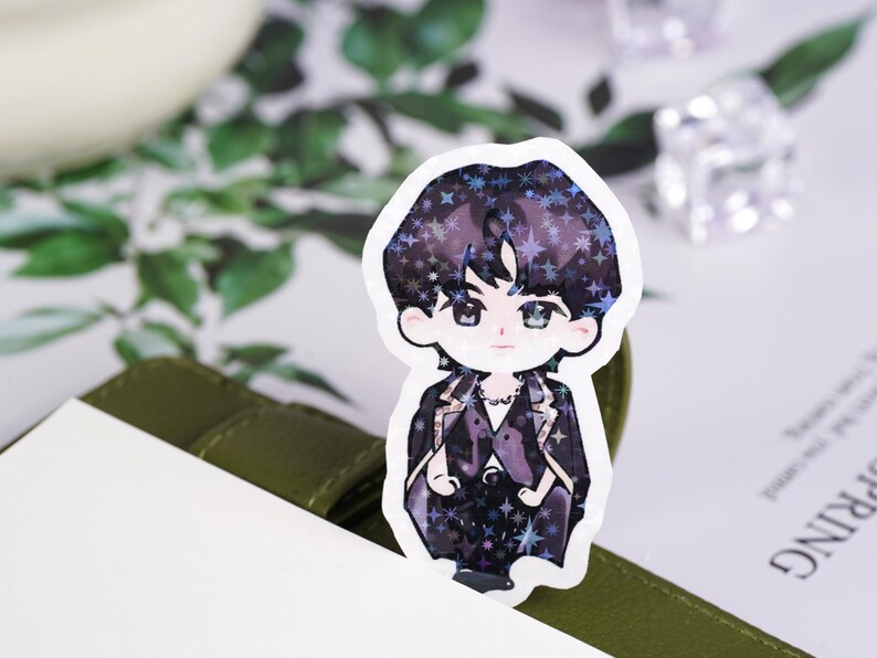 BTS Glitter Waterproof Sticker Set | 7 Chibi K-pop Members Vinyl Decals ...