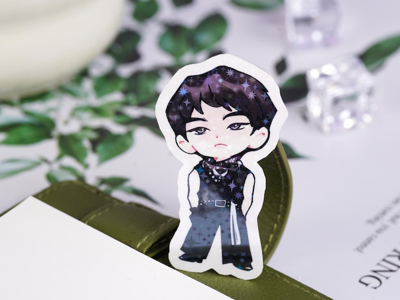 BTS Glitter Waterproof Sticker Set | 7 Chibi K-pop Members Vinyl Decals ...