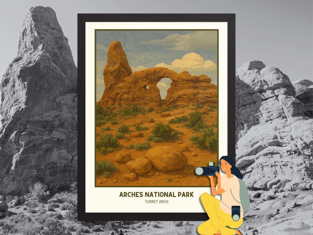 Turret Arch Poster | Arches National Park Print for Moab Airbnbs ...