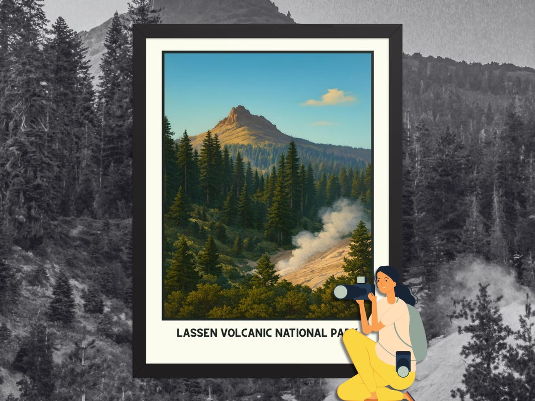 Lassen Volcanic National Park Poster | Sulphur Works | Northern ...