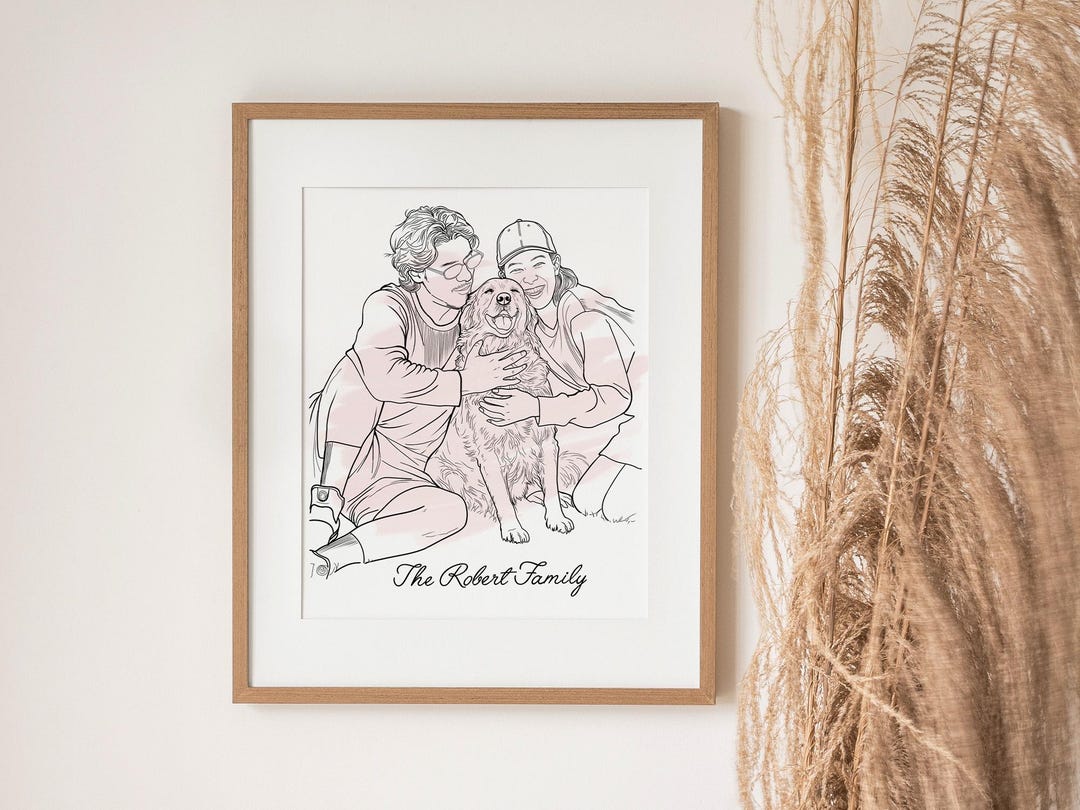 Custom Line Drawing Portrait, Hand-drawn Portrait Illustration From ...