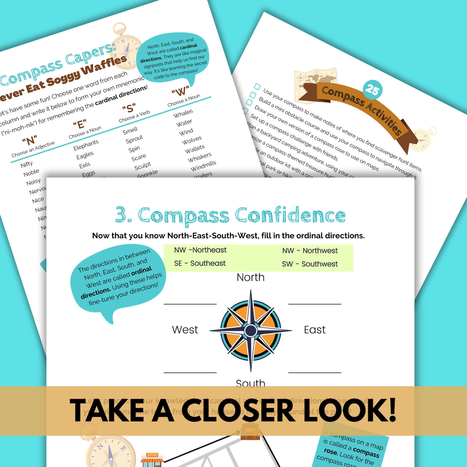 Compass Activity Kit - Kids Compass Activity | Outdoor Nature ...