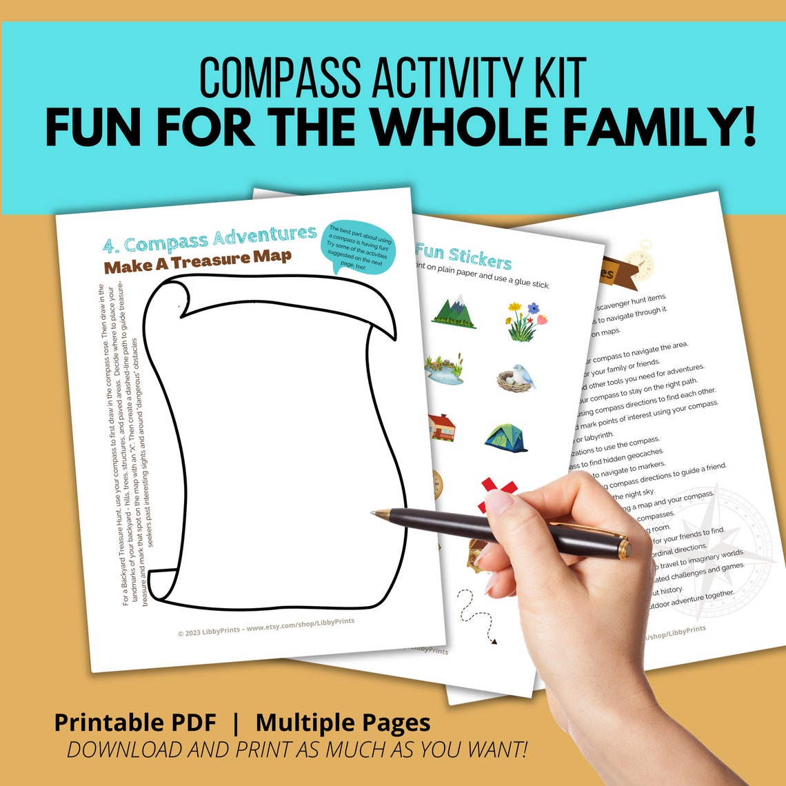 Compass Activity Kit - Kids Compass Activity | Outdoor Nature ...