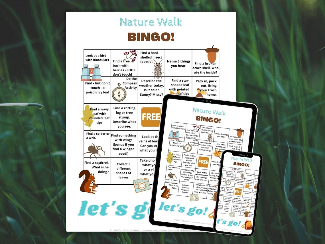 Free nature walk bingo printable - ndesuperior