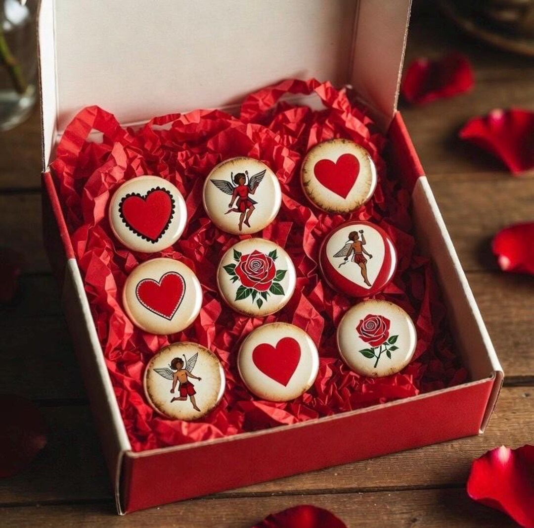 Valentine Pins Set – Romantic Love Pins Gift Box – Valentine's Day ...