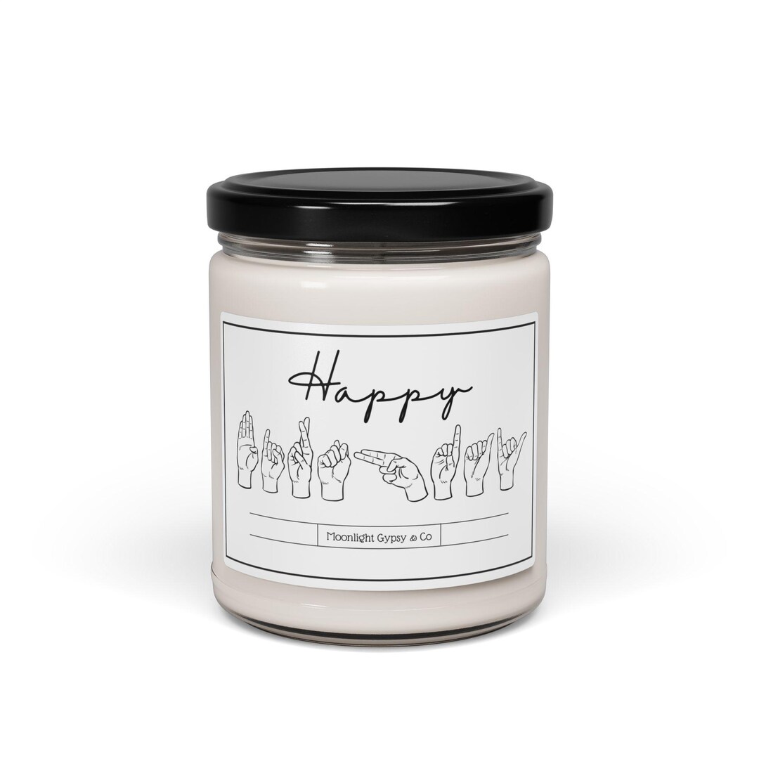 Happy Birthday ASL Soy Candle, Scented Gift for Deaf Community - Etsy