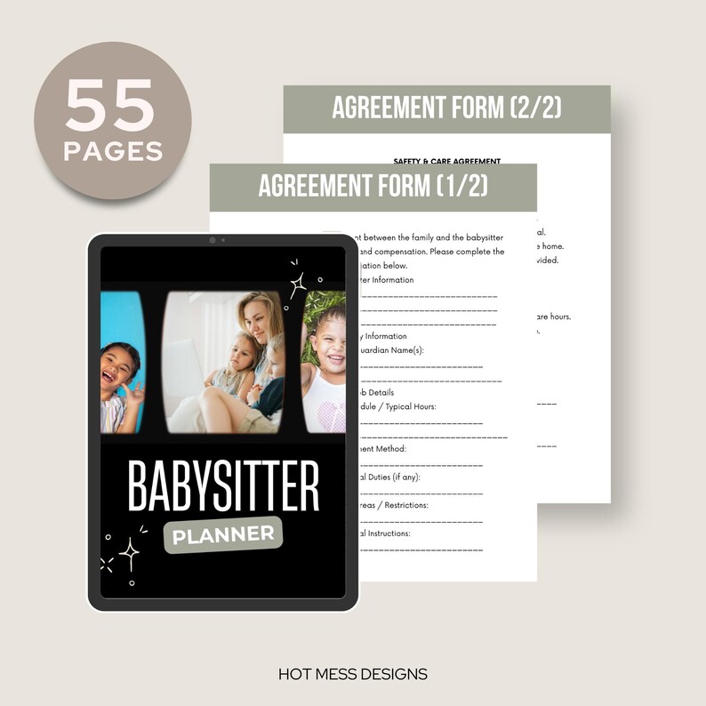 Babysitter Planner Printable | 55-page Babysitting Binder | Child Info ...