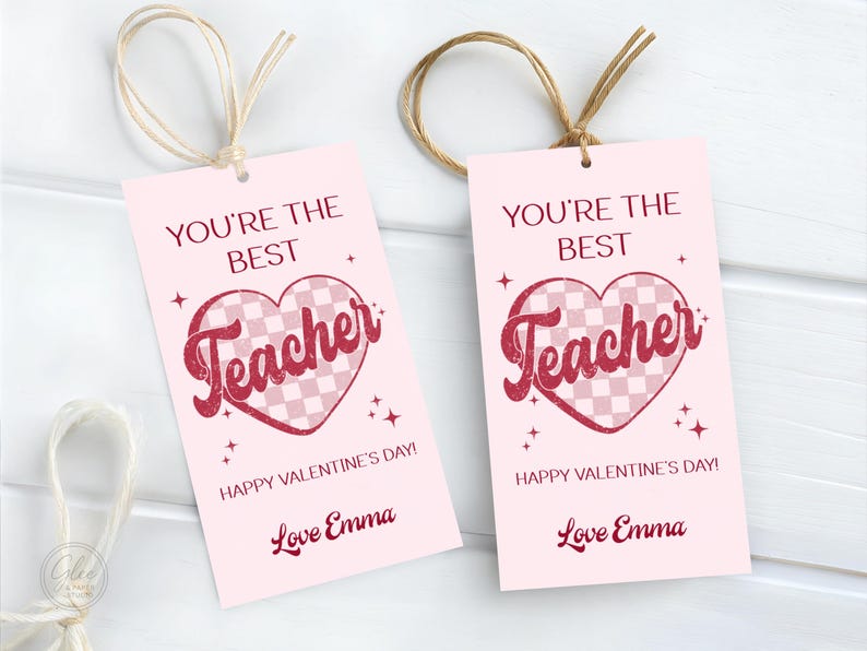 Editable Teacher Valentine Tag, Classroom Valentine Favor - Etsy