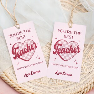 Editable Teacher Valentine Tag, Classroom Valentine Favor - Etsy