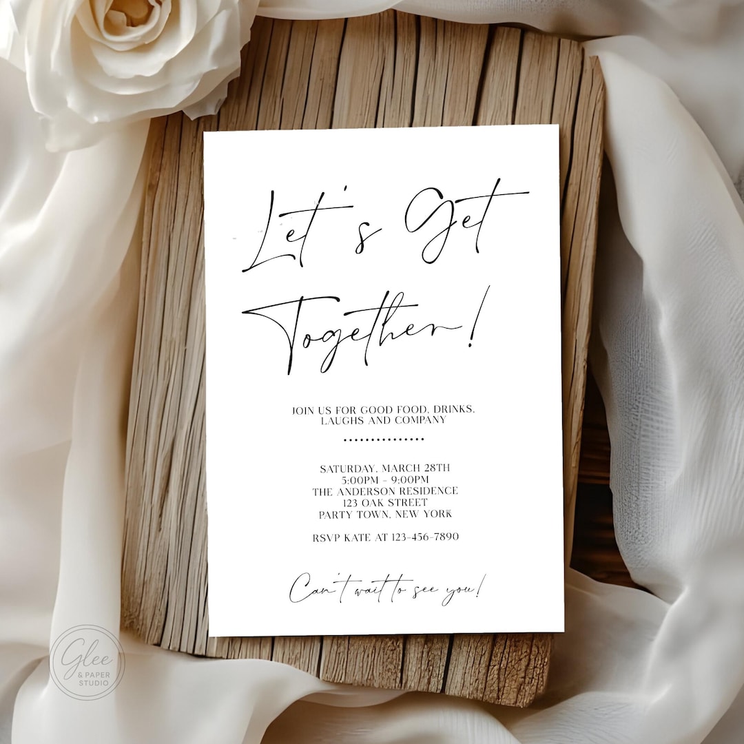 Minimalist Party Invitation Template, Modern Adult Gathering, Editable ...