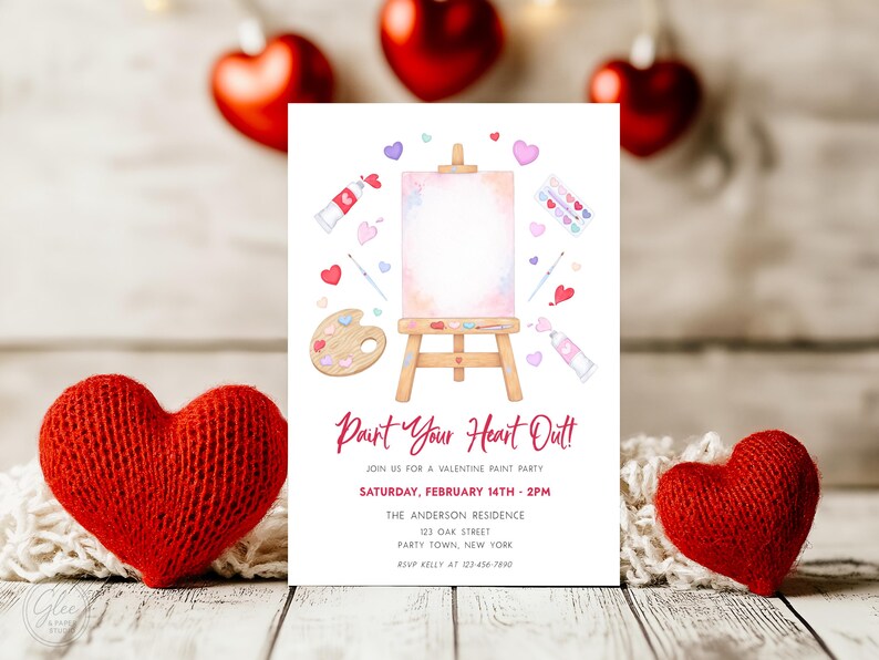 Paint Your Heart Out Invitation | Valentine Paint Party Invite - Etsy