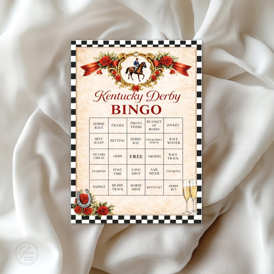 Kentucky Derby Bingo Game, Editable Party Card (5x7) (digital Download ...
