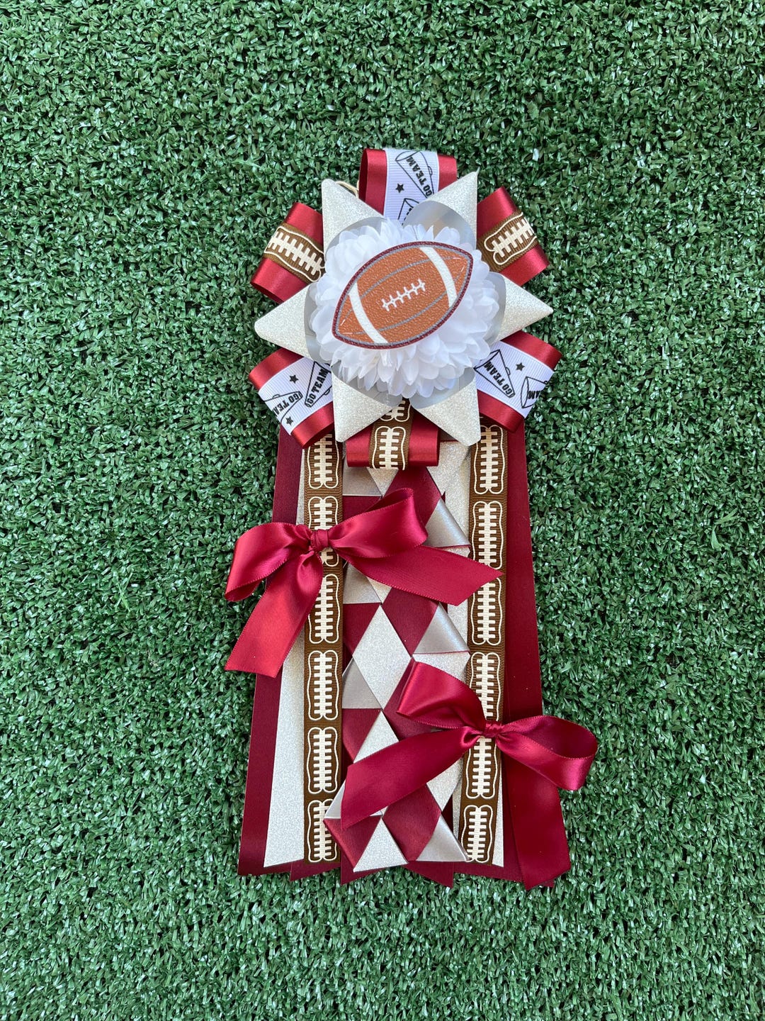 Round Rock High School Footballs & Bows Small Mum (this Exact Mum) - Etsy
