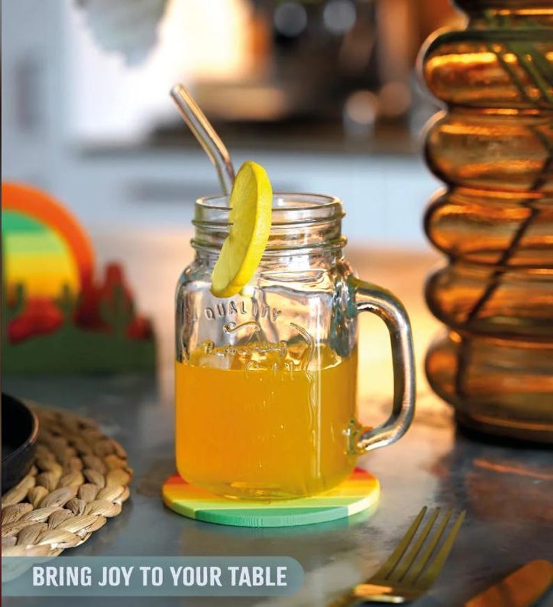 Sundowner Coaster Set – 3D Printed Sunset Drink Coasters, Cactus Desert ...